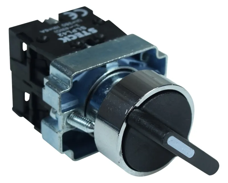 Selector Maneta Corta 3 Posic Metal Negro 22Mm 2Na | Grupo Coinp Store