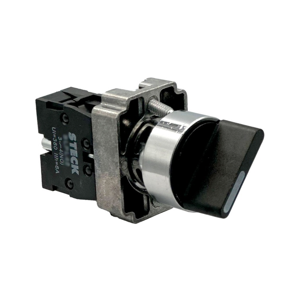 Selector Maneta Corta 3 Posic Metal Negro 22Mm 2Na Con Retorno | Grupo Coinp Store