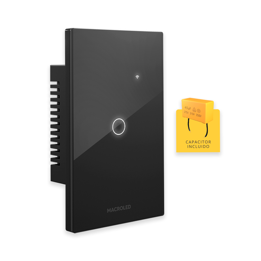 TECLA SMART MACROLED NEGRO 1 CANAL AC90-250V MAX 10A CON CAPACITOR ...
