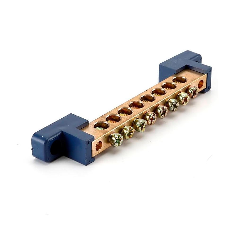 Bornera Tierra 6X9Mm 10 Puntos Pvc Azul | Grupo Coinp Store